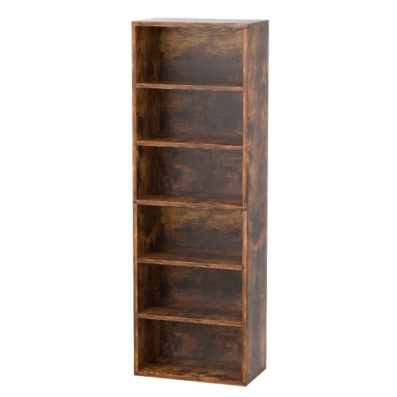 6 Tier Wooden Tall BookShelf, High Bookcase, 70 inch Floor Standing, B ...